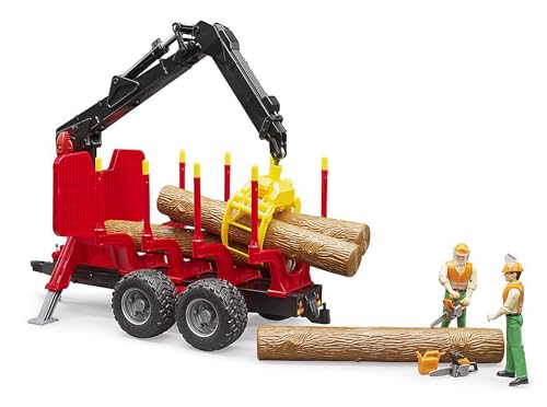 Bruder Forestry Trailer with Crane Grapple and 4 Logs