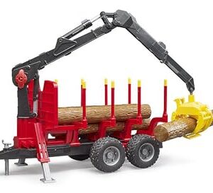 Bruder Forestry Trailer with Crane Grapple and 4 Logs