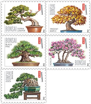 Bonsai Tree Booklet Pane of 20 x Forever Stamps Scott 4618-22