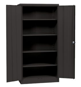 sandusky lee black steel snapit storage cabinet | 4 adjustable shelves | 72" h x 36" w x 18" d | rta7000-09 model