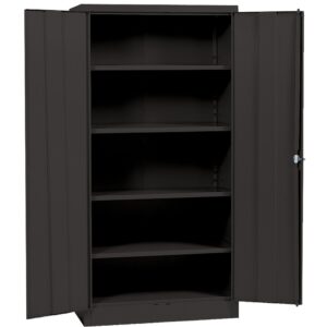 Sandusky Lee Black Steel SnapIt Storage Cabinet | 4 Adjustable Shelves | 72" H x 36" W x 18" D | RTA7000-09 Model