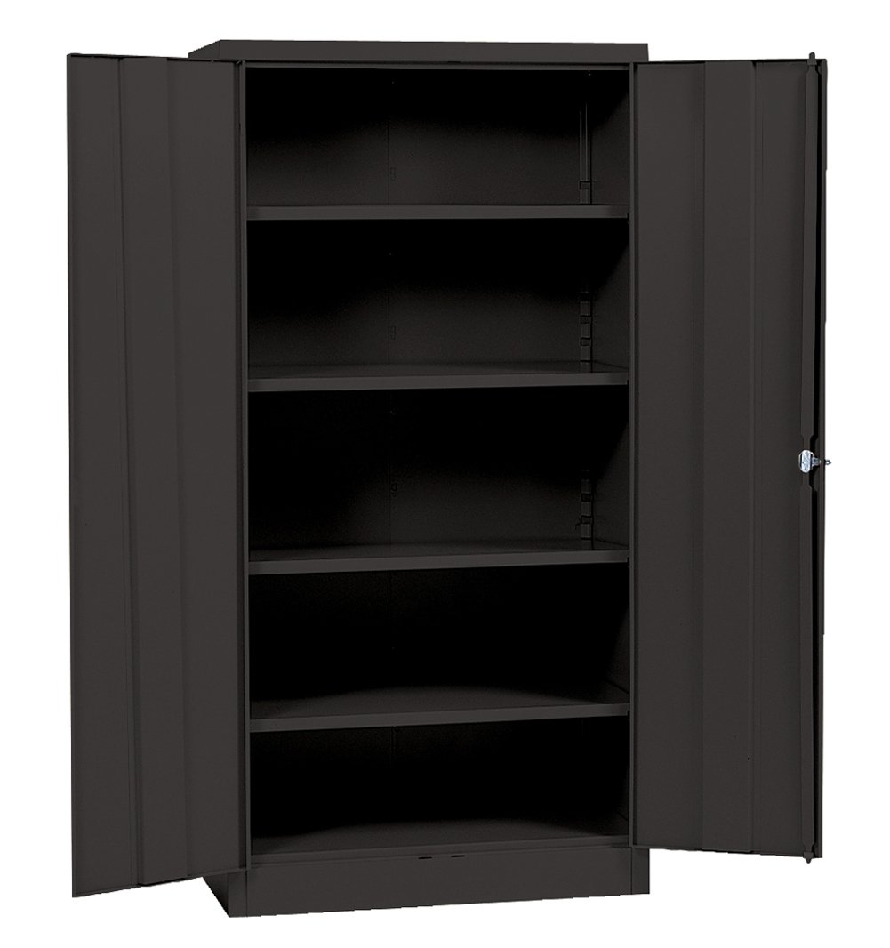 Sandusky Lee Black Steel SnapIt Storage Cabinet | 4 Adjustable Shelves | 72" H x 36" W x 18" D | RTA7000-09 Model