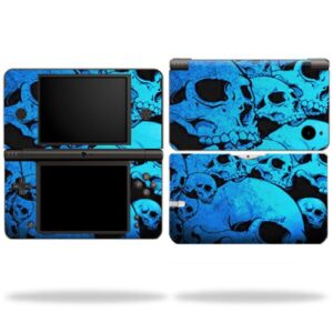 mightyskins skin compatible with nintendo dsi xl wrap sticker skins blue skulls