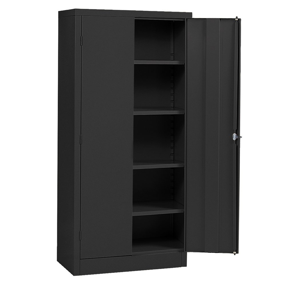 Sandusky Lee Black Steel SnapIt Storage Cabinet | 4 Adjustable Shelves | 72" H x 36" W x 18" D | RTA7000-09 Model