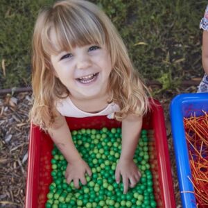 ECR4Kids 2-Station Sand and Water Adjustable Play Table, Sensory Bins, Blue/Red