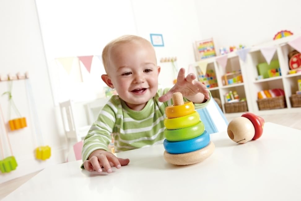 Award Winning Hape Clown Stacker Toddler Wooden Ring Toy