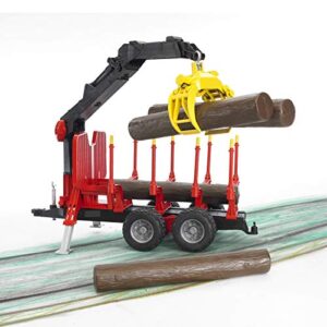 Bruder Forestry Trailer with Crane Grapple and 4 Logs