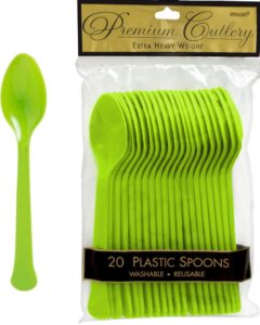 kiwi plastic heavy weight spoons (20 count) - premium disposable plastic cutlery, perfect for home use and all kinds of occasions