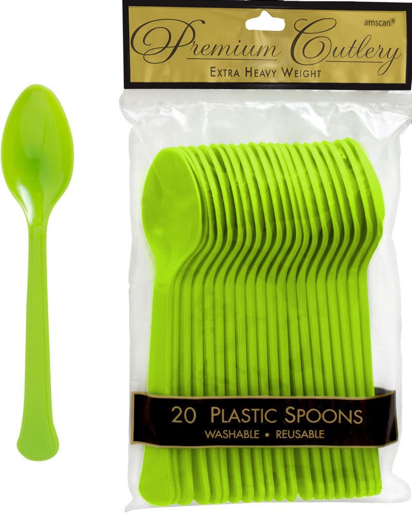 Kiwi Plastic Heavy Weight Spoons (20 Count) - Premium Disposable Plastic Cutlery, Perfect for Home Use and All Kinds of Occasions