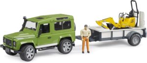 bruder land rover defender rigid drawbar trailer jcb micro excavator and construction worker for unisex-children