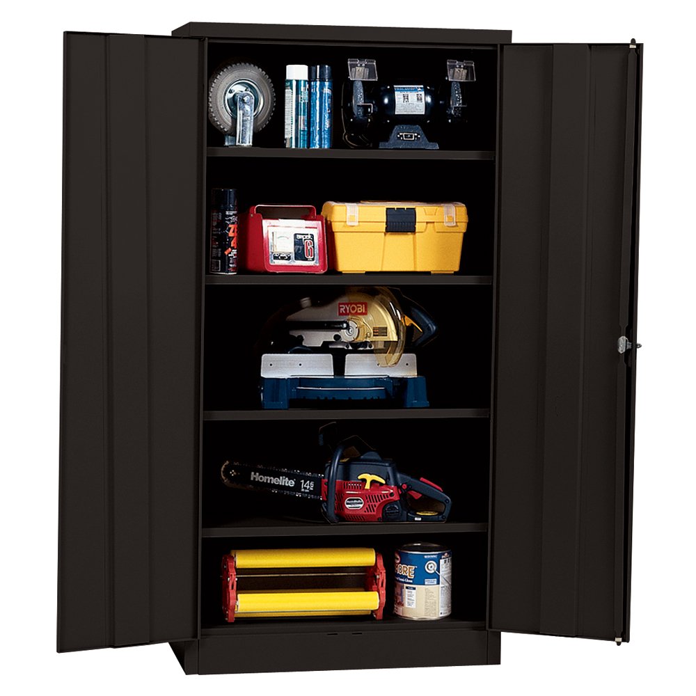 Sandusky Lee Black Steel SnapIt Storage Cabinet | 4 Adjustable Shelves | 72" H x 36" W x 18" D | RTA7000-09 Model