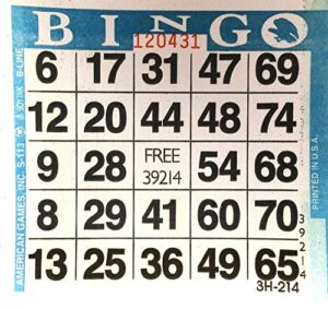 american games 1 on blue bingo paper card sheets (500 sheets per pack)