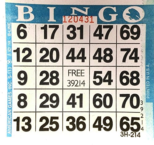 American Games 1 on Blue Bingo Paper Card Sheets (500 Sheets Per Pack)