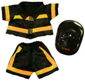 fireman outfit teddy bear clothes fits most 14" - 18" build-a-bear and make your own stuffed animals