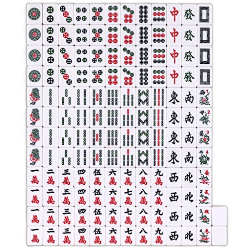 Yellow Mountain Imports Professional Chinese Mahjong Game Set, Double Happiness (Green) with 146 Medium Size Tiles - for Chinese Style Game Play [專業中式麻將]