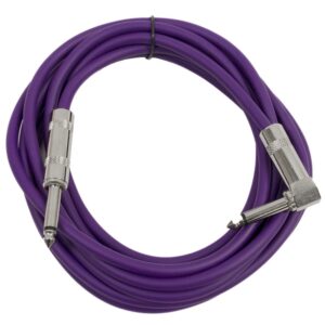 seismic audio sagc10r-purple 10-feet ts 1/4-inch to 1/4-inch right angle ts guitar cables, purple