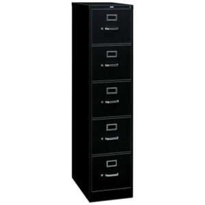 310 series 18.25"w 5-drawer legal file finish: black