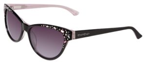 bebe sunglasses bb 7024 black 001/black rose bb7024