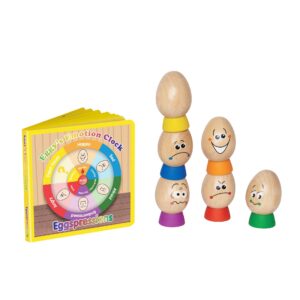 hape eggspressions wooden learning toy with illustrative book