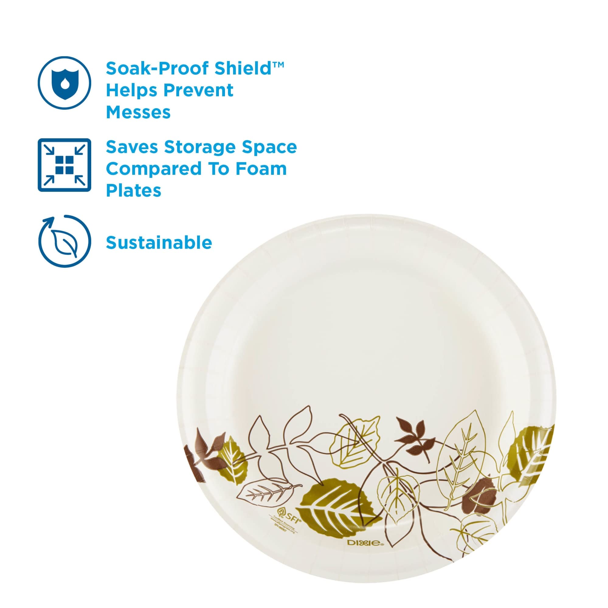 DIXIE UX9PATH Pathways Table Ware, 8 1/2 inch, Pattern