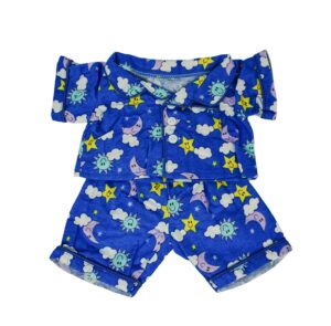 flannel pj's clothes outfit fits most 14" - 18" build-a-bear and make your own stuffed animals