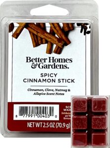 better homes and gardens spicy cinnamon stick scented wax cubes