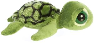 aurora® enchanting dreamy eyes™ slide sea turtle stuffed animal - captivating gaze - aesthetic appeal - green 10 inches