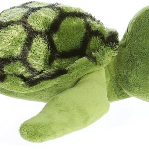 Aurora® Enchanting Dreamy Eyes™ Slide Sea Turtle Stuffed Animal - Captivating Gaze - Aesthetic Appeal - Green 10 Inches