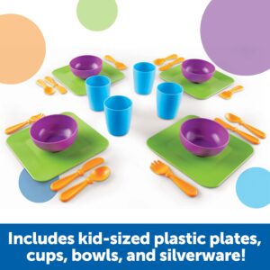 Learning Resources New Sprouts Serve It! Dish Set, Early Social Interactions, 24 Piece, Ages 2+,Multicolor,7 L x 7 W in