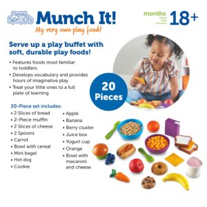 Learning Resources New Sprouts Munch It! Pretend Play Food, Develops Imaginative Play, Play Food for Toddlers, Picnic Play Food, 20 Pieces, Ages 18 Months +