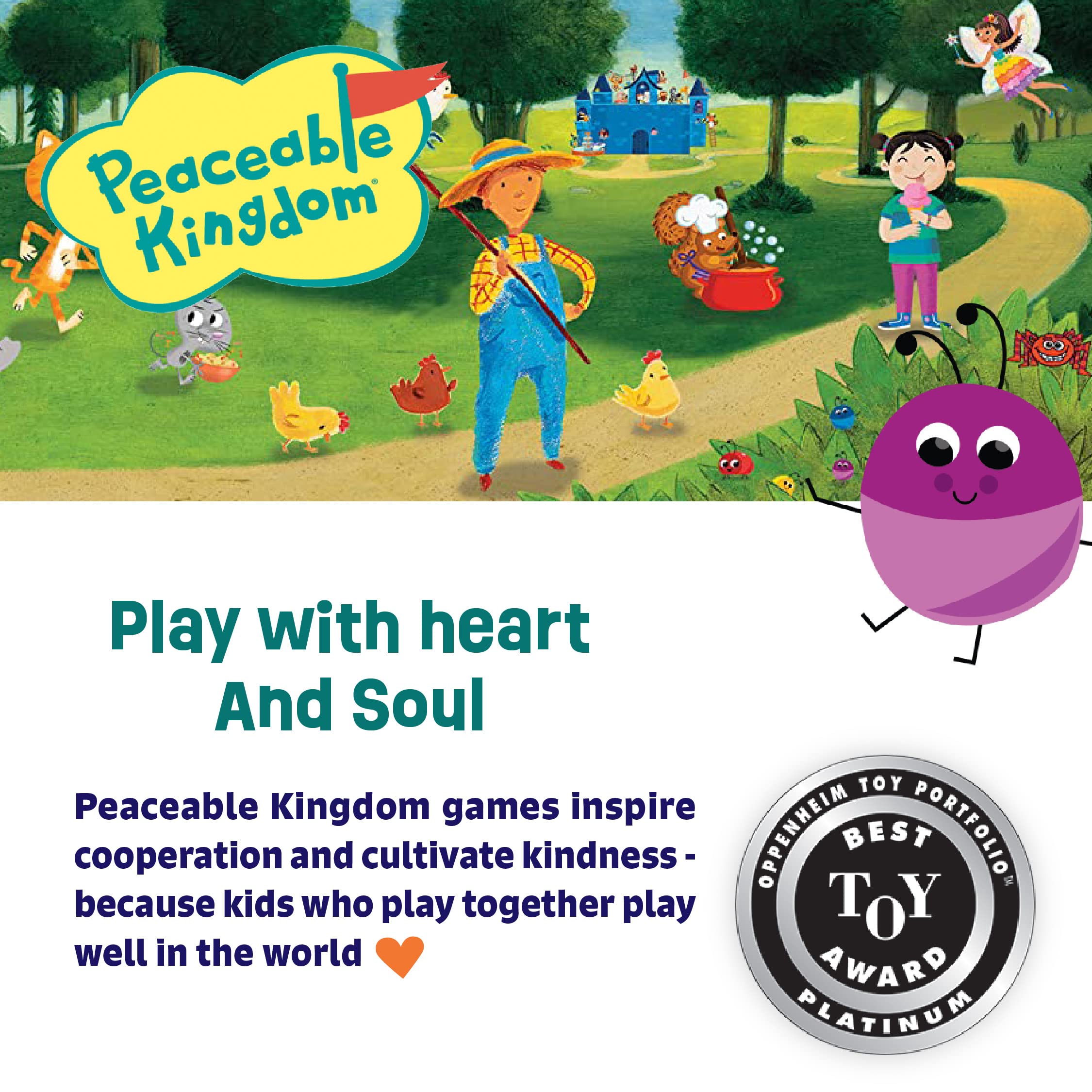 Peaceable Kingdom Snug as a Bug in a Rug Award Winning Cooperative Preschool Skills Builder Game for 2 to 4 Kids ages 3+