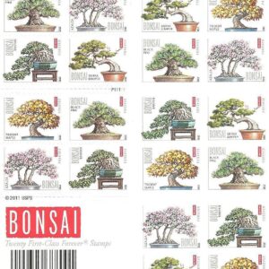 Bonsai Tree Booklet Pane of 20 x Forever Stamps Scott 4618-22