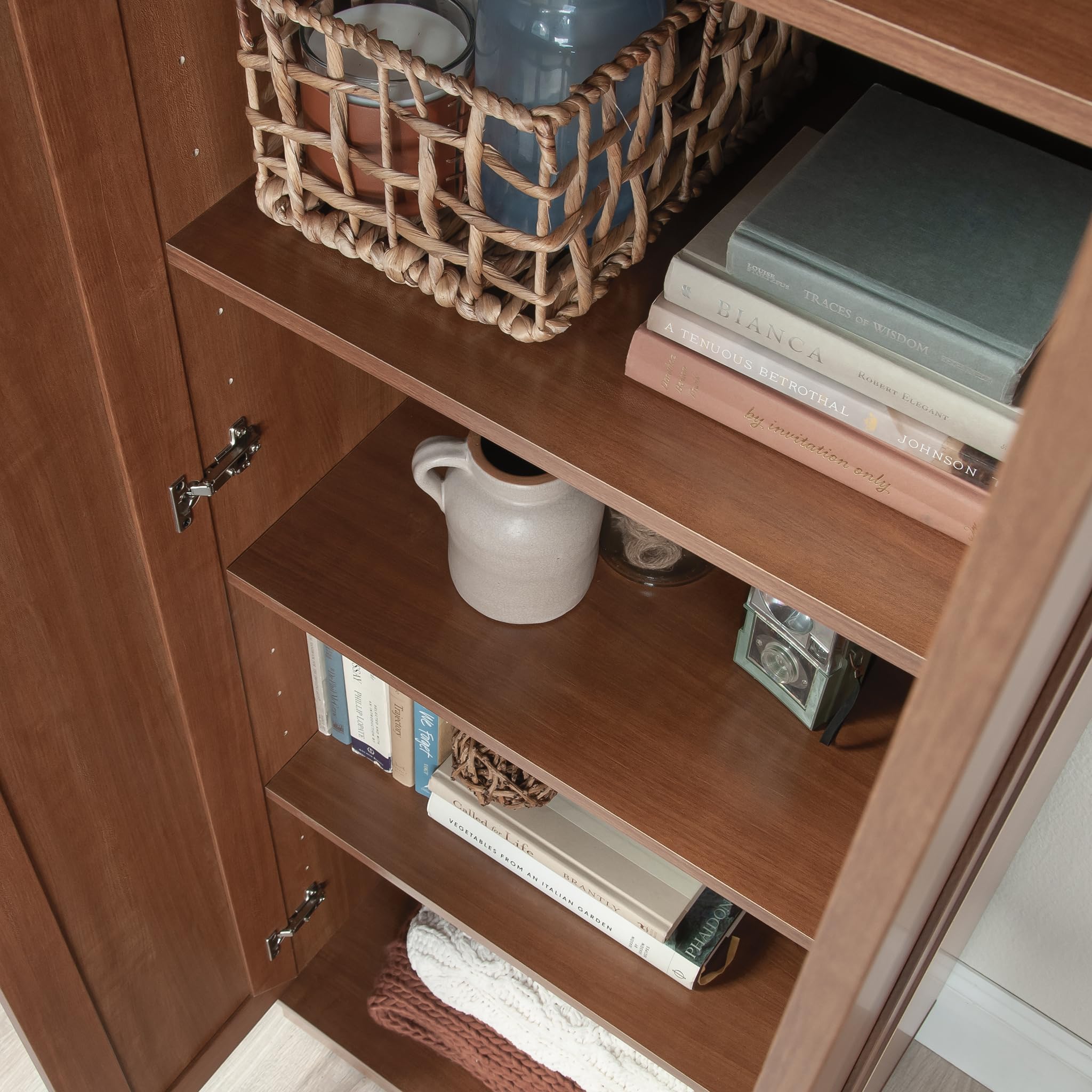 Sauder HomePlus Storage Pantry cabinets, ‎L: 23.25" x W: 17" x H: 71.18", Sienna Oak