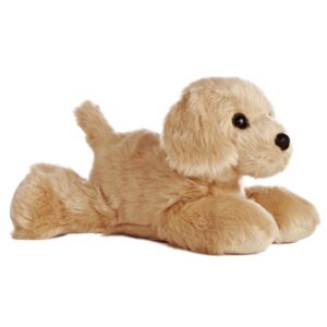 aurora® adorable mini flopsie™ golden™ stuffed animal - playful ease - timeless companions - brown 8 inches