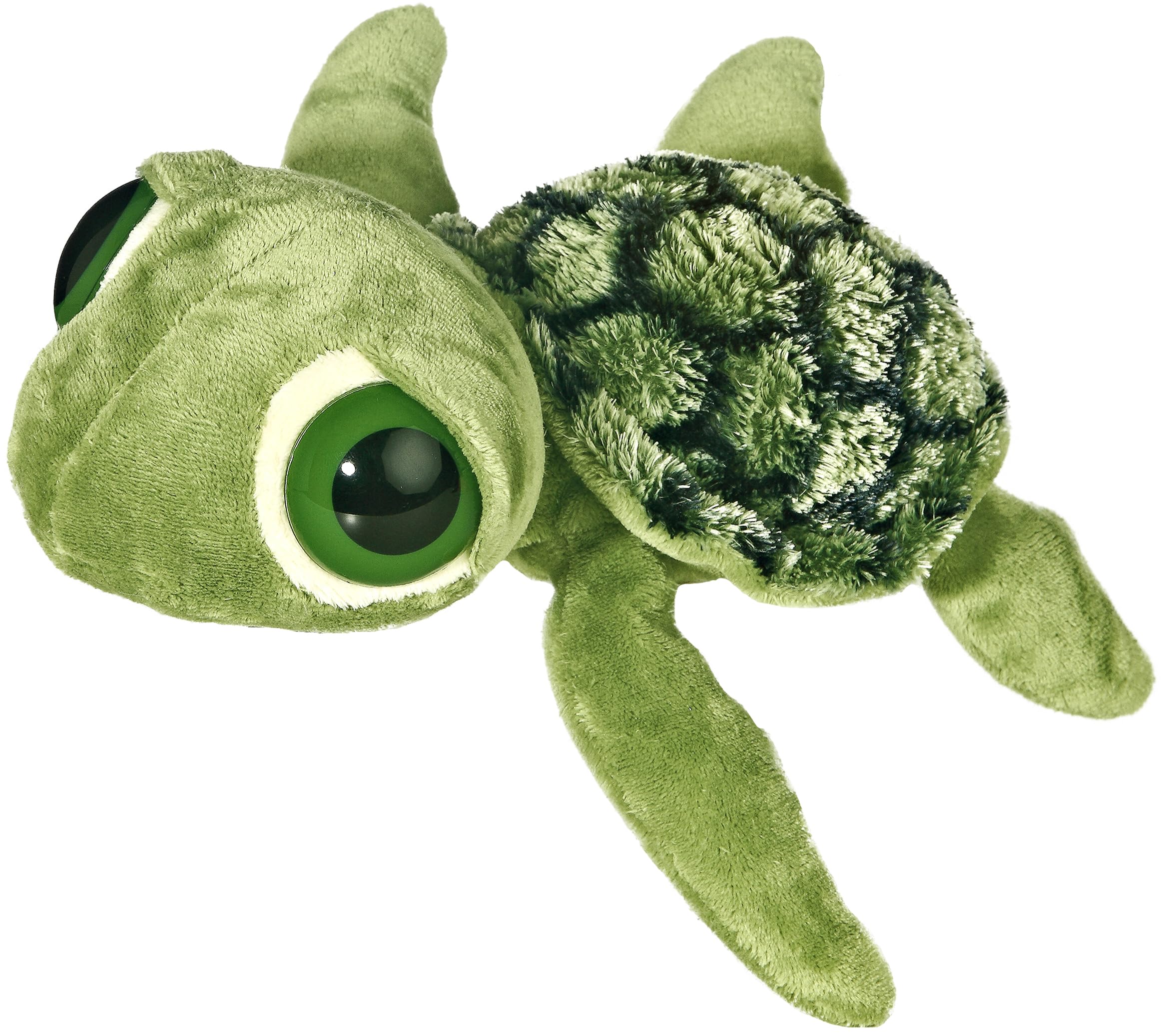 Aurora® Enchanting Dreamy Eyes™ Slide Sea Turtle Stuffed Animal - Captivating Gaze - Aesthetic Appeal - Green 10 Inches