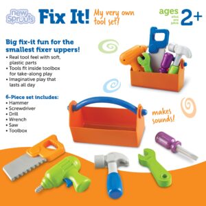 Learning Resources New Sprouts Fix It!, Fine Motor, Pretend Play Toy Tool Set, 6 Piece, Ages 2+