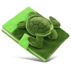 DolliBu Sea Turtle Plush Notebook - Sea Turtle Stuffed Animal Girls and Boys Writing Journal, Cute Stationery Notebook, Plush Sea Turtle Notebook Toy with 80 Pages of Writing Journal - 4.5x5.75 Inches