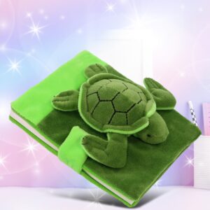 DolliBu Sea Turtle Plush Notebook - Sea Turtle Stuffed Animal Girls and Boys Writing Journal, Cute Stationery Notebook, Plush Sea Turtle Notebook Toy with 80 Pages of Writing Journal - 4.5x5.75 Inches