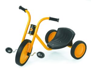 children’s factory myrider 6" toddler tricycle, kids tricycle with rubber wheels, yellow/black