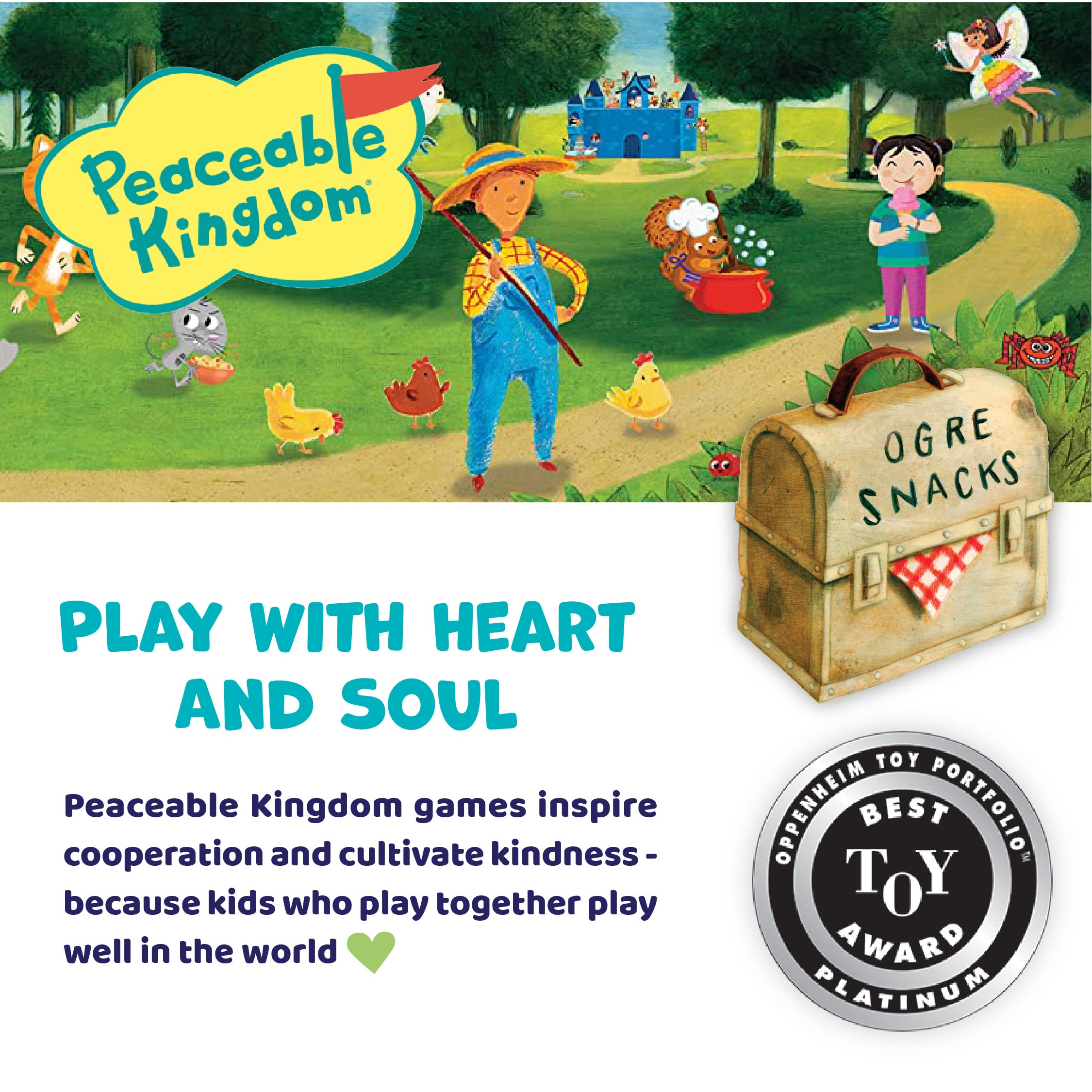 Peaceable Kingdom Race to the Treasure! Cooperative Path Building Game for 2 to 4 Kids Ages 5+