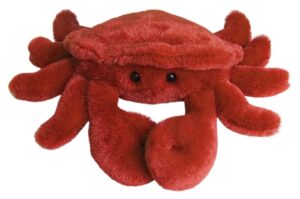 aurora® adorable mini flopsie™ crab stuffed animal - playful ease - timeless companions - red 8 inches