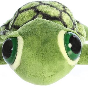 Aurora® Enchanting Dreamy Eyes™ Slide Sea Turtle Stuffed Animal - Captivating Gaze - Aesthetic Appeal - Green 10 Inches