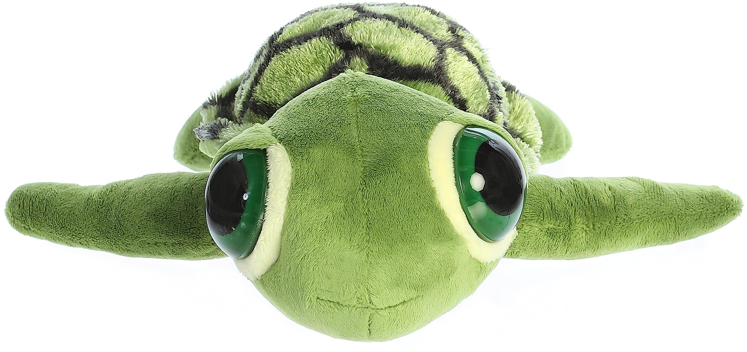 Aurora® Enchanting Dreamy Eyes™ Slide Sea Turtle Stuffed Animal - Captivating Gaze - Aesthetic Appeal - Green 10 Inches