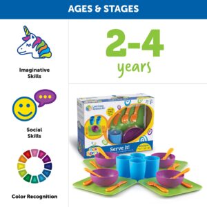 Learning Resources New Sprouts Serve It! Dish Set, Early Social Interactions, 24 Piece, Ages 2+,Multicolor,7 L x 7 W in