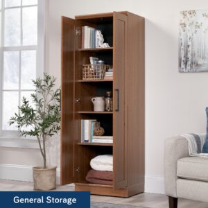 Sauder HomePlus Storage Pantry cabinets, ‎L: 23.25" x W: 17" x H: 71.18", Sienna Oak