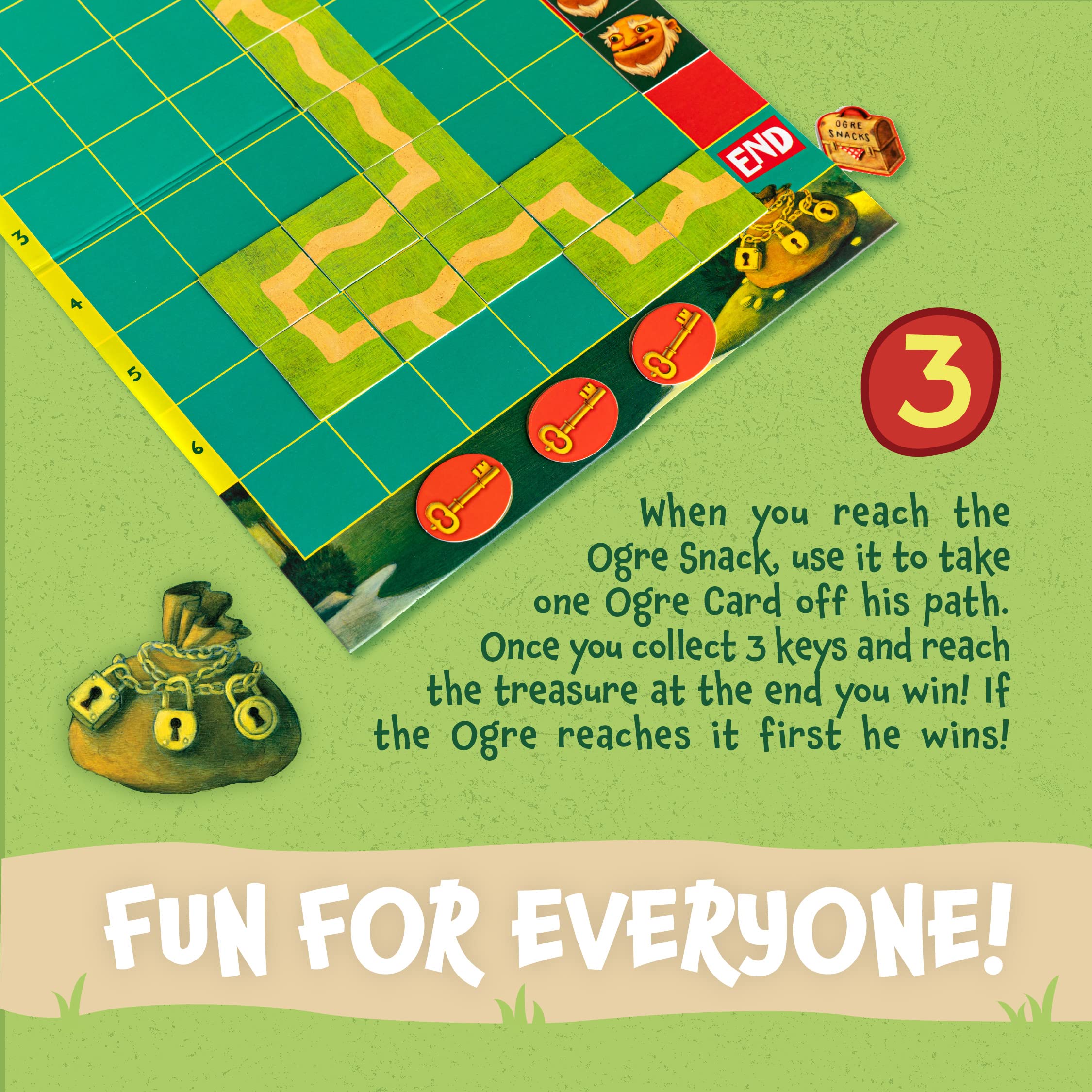 Peaceable Kingdom Race to the Treasure! Cooperative Path Building Game for 2 to 4 Kids Ages 5+