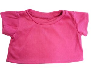 heliconia pink basic t-shirt teddy bear clothes fit 14" - 18" build-a-bear and make your own stuffed animals