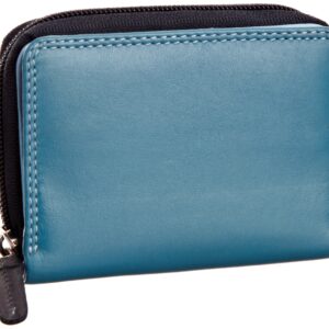 Visconti RB53 Multi Colored Navy/Prays/Sky Blue Small Bifold Soft Leather Ladies Wallet & Purse