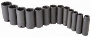 pittsburgh 13 piece 1/2" drive sae deep wall impact socket set