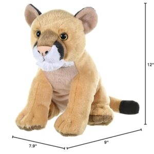 Wild Republic Mountain Lion Plush, Stuffed Animal, Plush Toy, Gifts for Kids, Cuddlekins 12 Inches